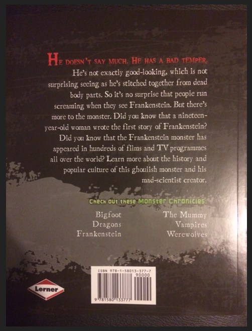 FRANKENSTEIN Monster Chronicles paperback book | eBay