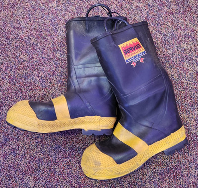 SERVUS Firebreaker Boots Mens 14W Firefighter Fireman Rubber Steel Toe ...