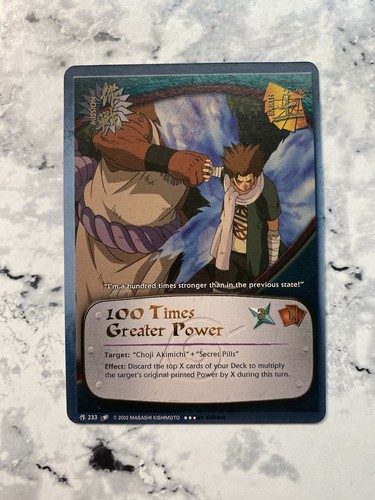 Naruto CCG 100 Times Greater Power 233 Super Rare 1st Edition NM Choji ...