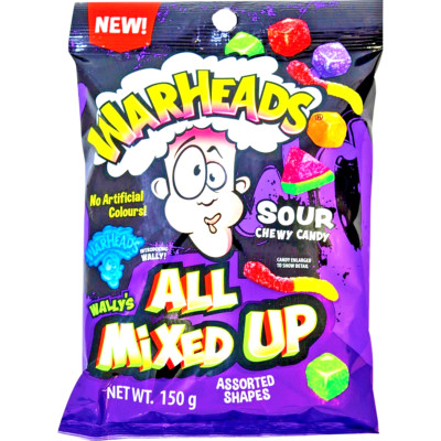 Warheads Sour Chewy Candy All Mixed Up Assorted Shapes 150g | eBay