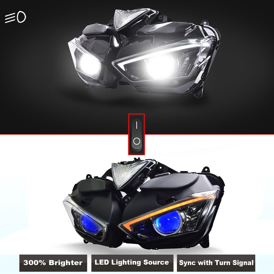 1X Full LED Headlight Assembly for Yamaha YZF R3 15-18 Sportbike Front ...