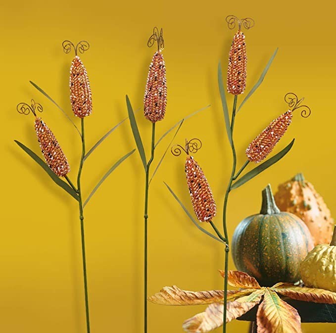Metal Autumn Harvest Corn Stake Decoration, Decorative Yard Lawn Garden ...