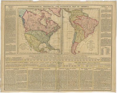 Antique Map of North and South America by Walker (1828) | eBay