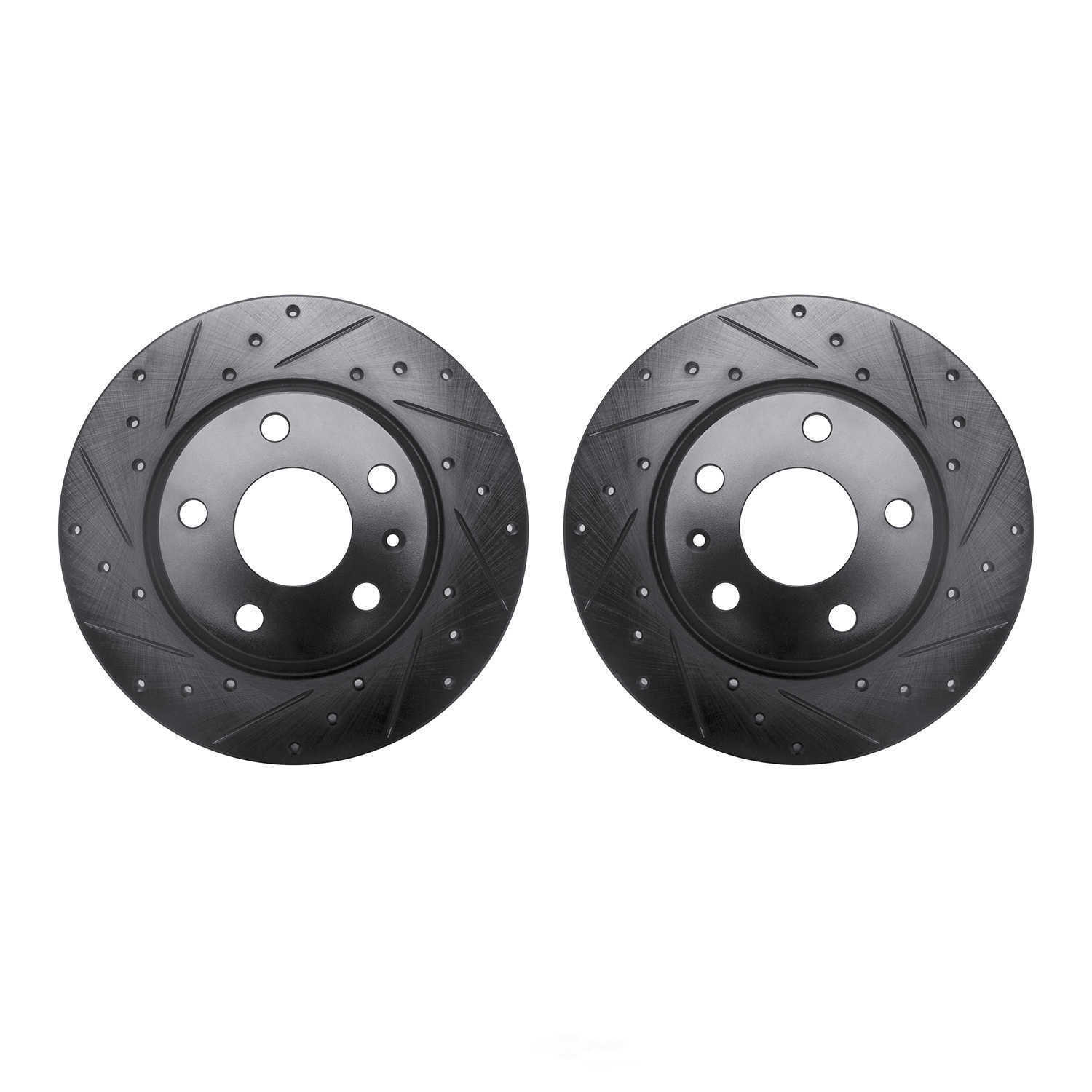 Disc Brake Rotor Set-Rotors-Drilled and Slotted-Black DFC 8002-73069 ...