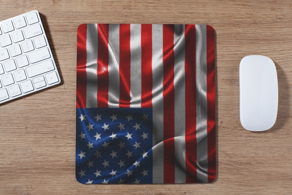 American Flag Mousepad Gaming USA Flag Mouse Pad For Laptop PC Desk Mat ...