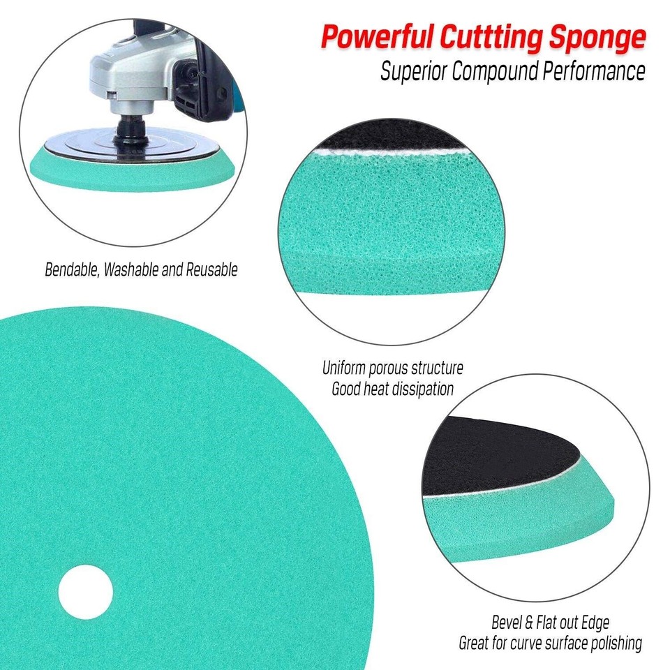 3Pcs 5inch Polishing Pads Orbital Buffer Pads Hook & Loop for 5 ...