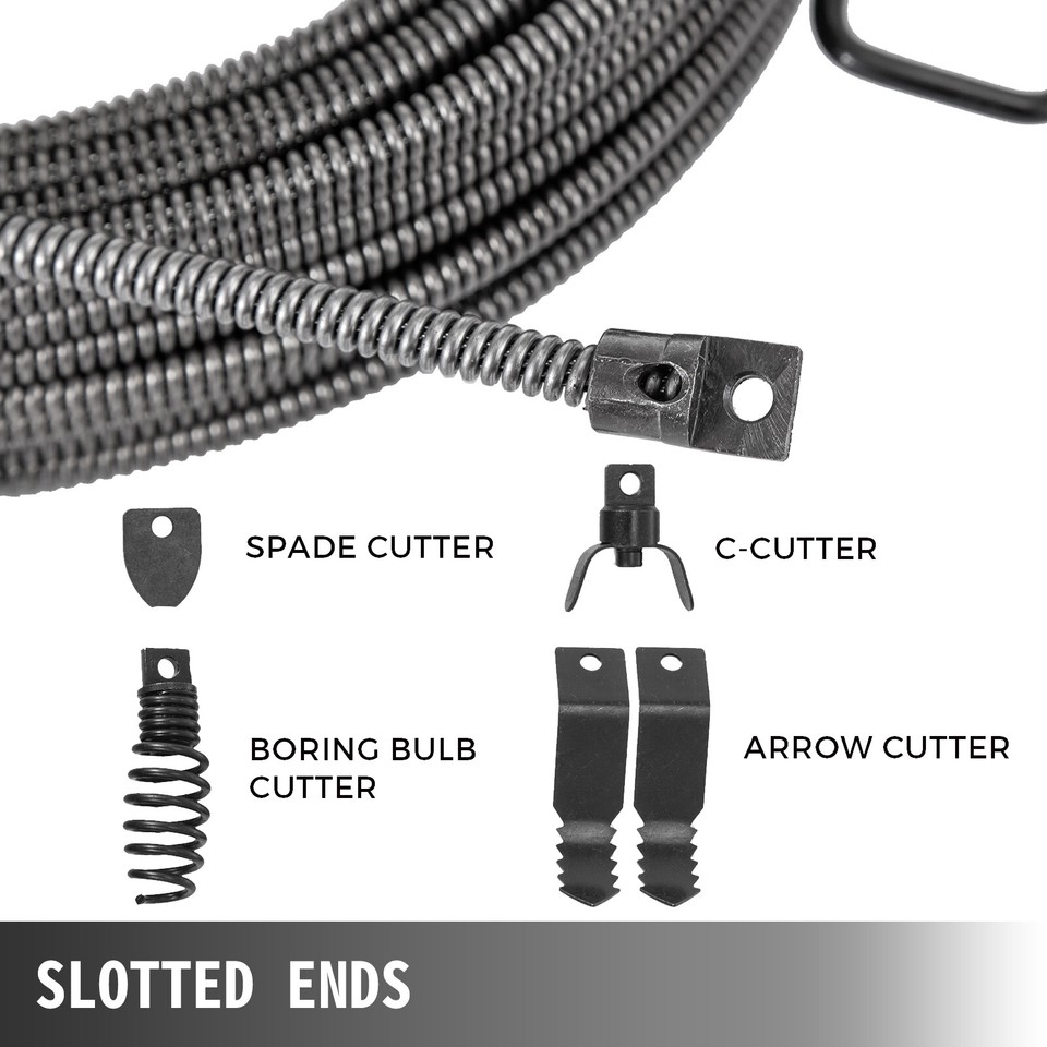Uimoso 50'-100' Drain Cleaner Auger Cable Replacement Snake Pipe Sewer ...