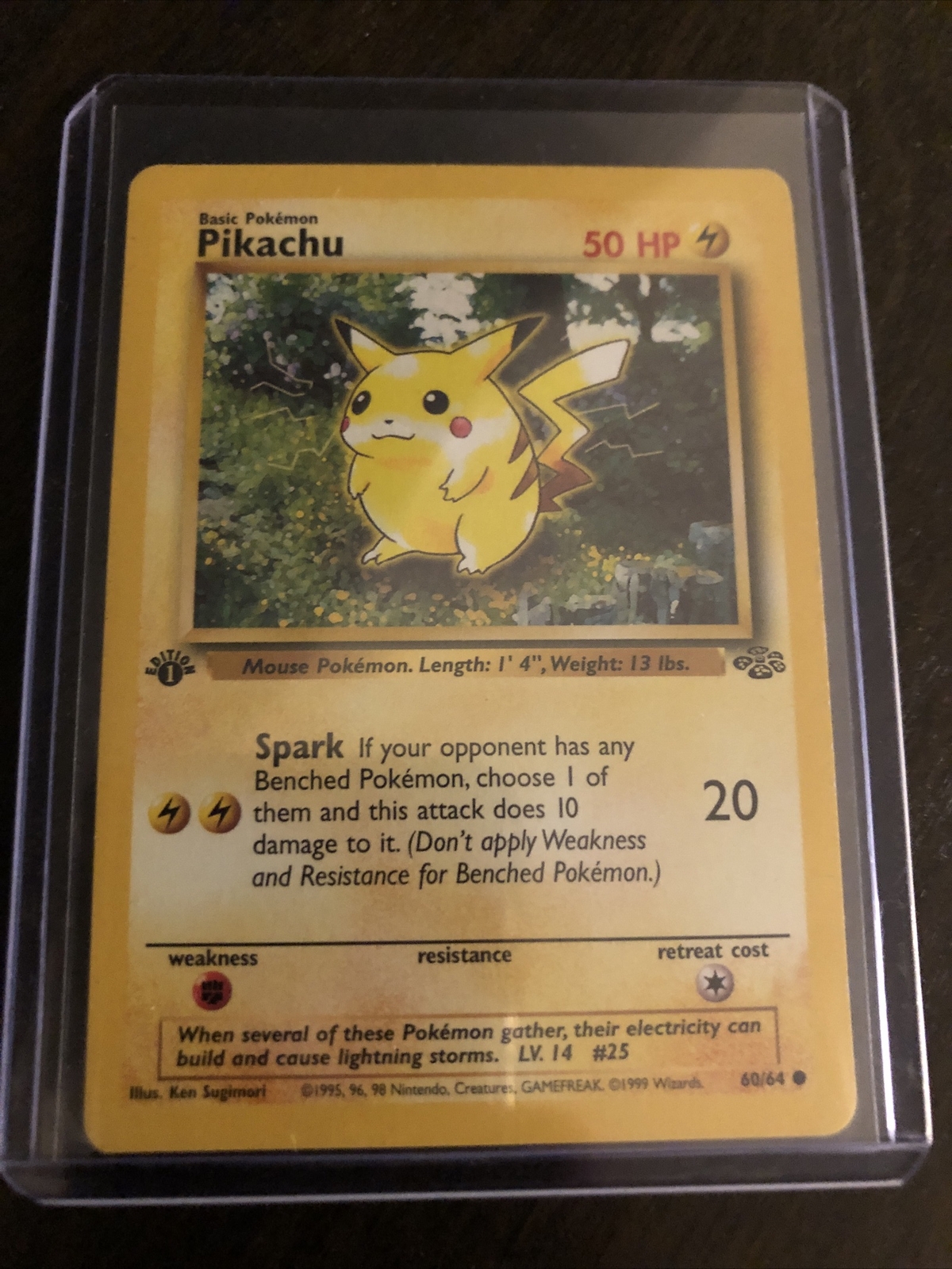 1999 Pokemon Pikachu 1st Edition Jungle Card With Red Cheeks 60/64 NM ...