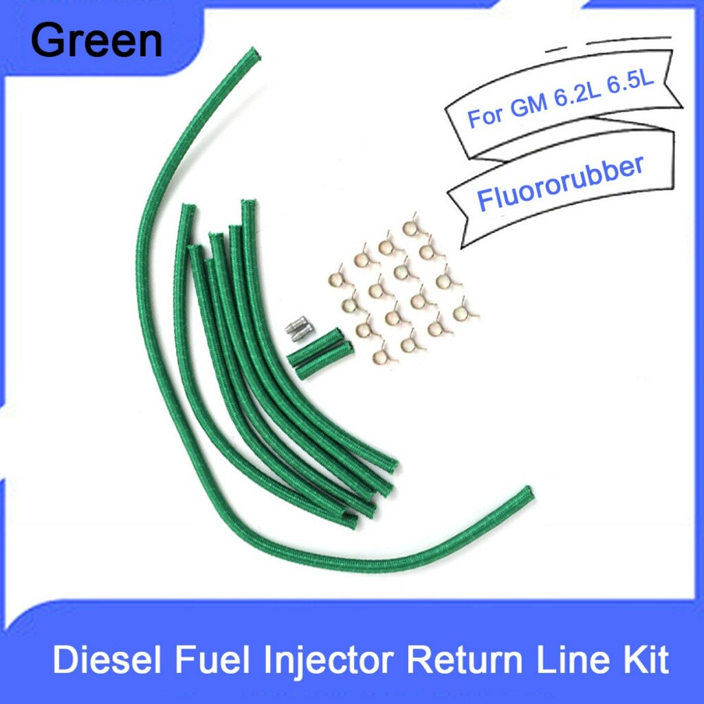 Universal Viton Diesel Injector Return Line Kit with line clamps for GM ...