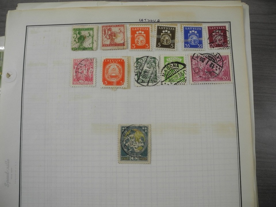 WW, MIDDLE EAST, ASIA, 100s of Stamps hinged/mounted on pages(worn ...