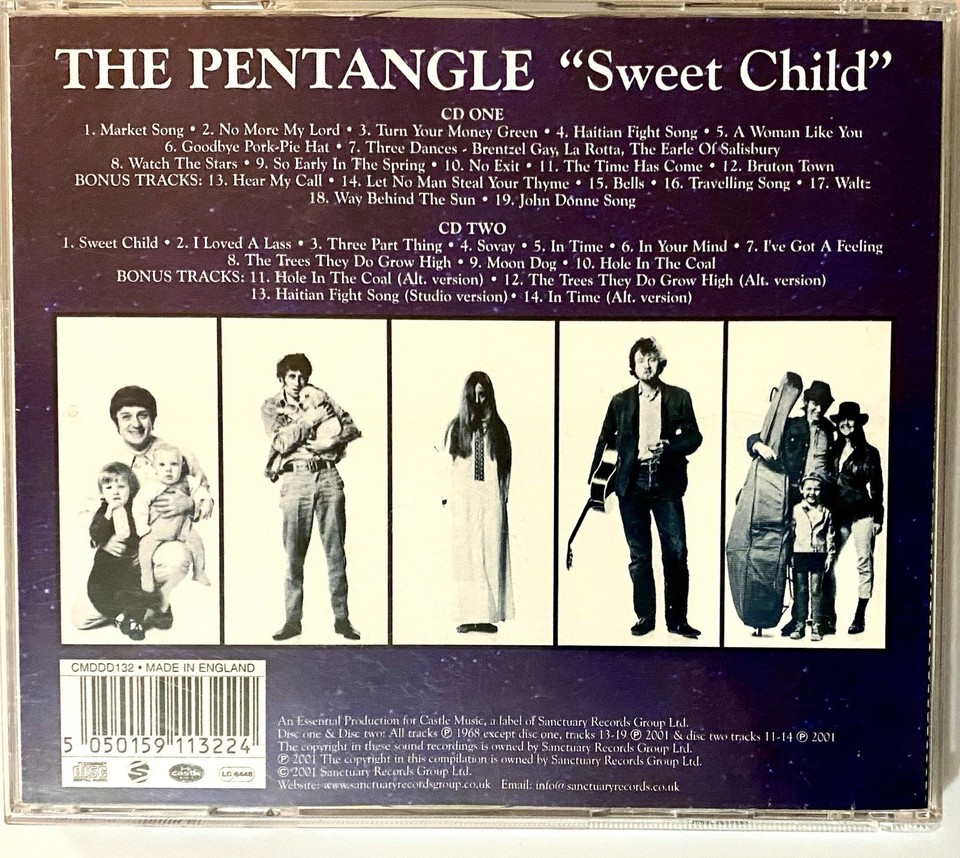 THE PENTANGLE “Sweet Child” (2CD 2001) CMDD132 Sanctuary 1968 Discs NM ...