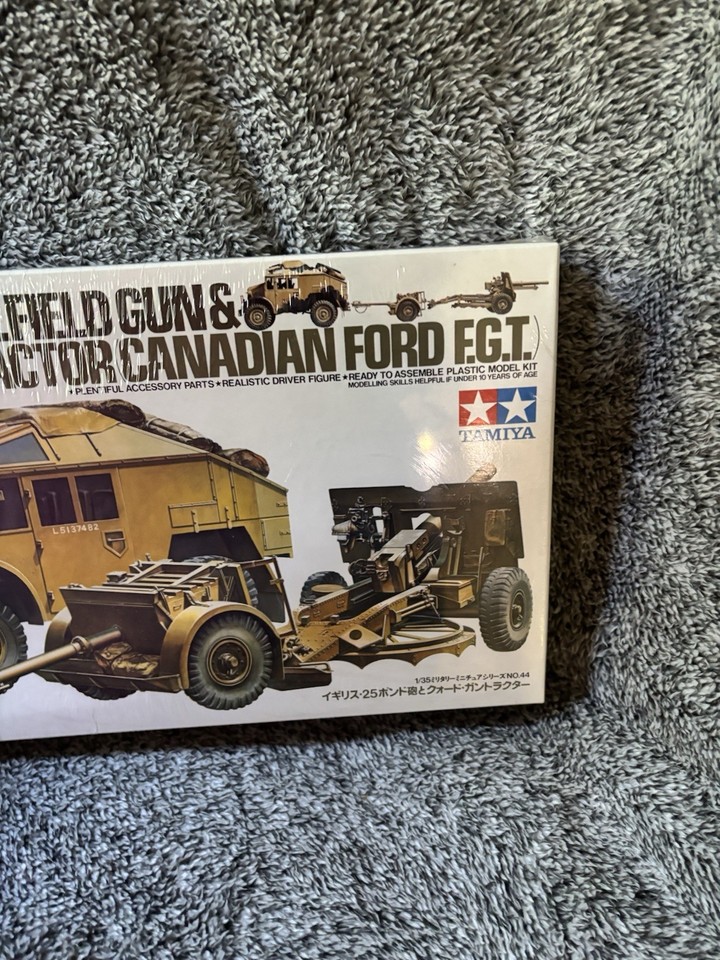 Tamiya 1/35 British 25pdr. Field Gun & Quad Gun Tractor Military Model ...