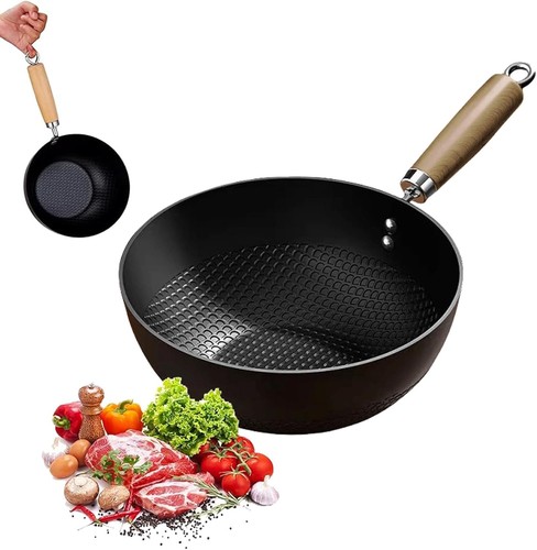 Fish Scale Pattern Flat Bottom Non-Stick Pan, Refined iron Woks & Stir ...