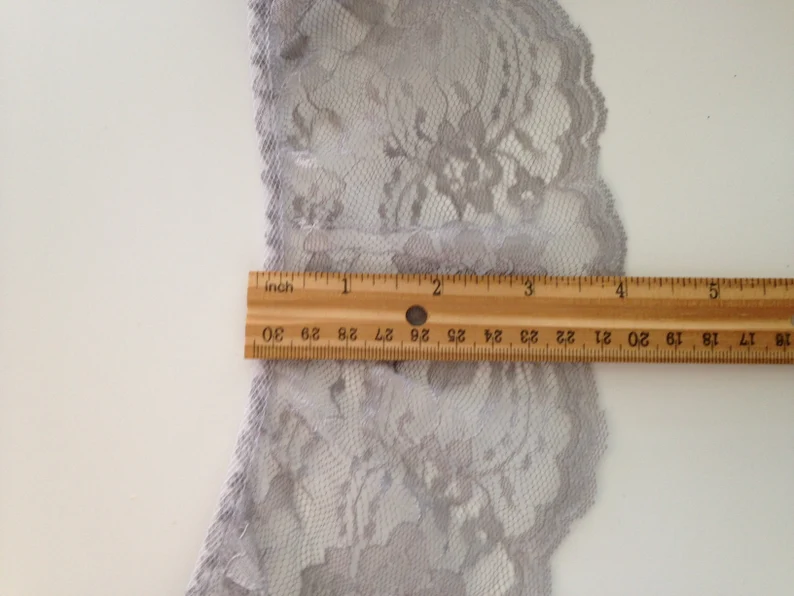 Gray Ruffled Lace Trim, 4 Inches Wide, 3 YARDS | eBay