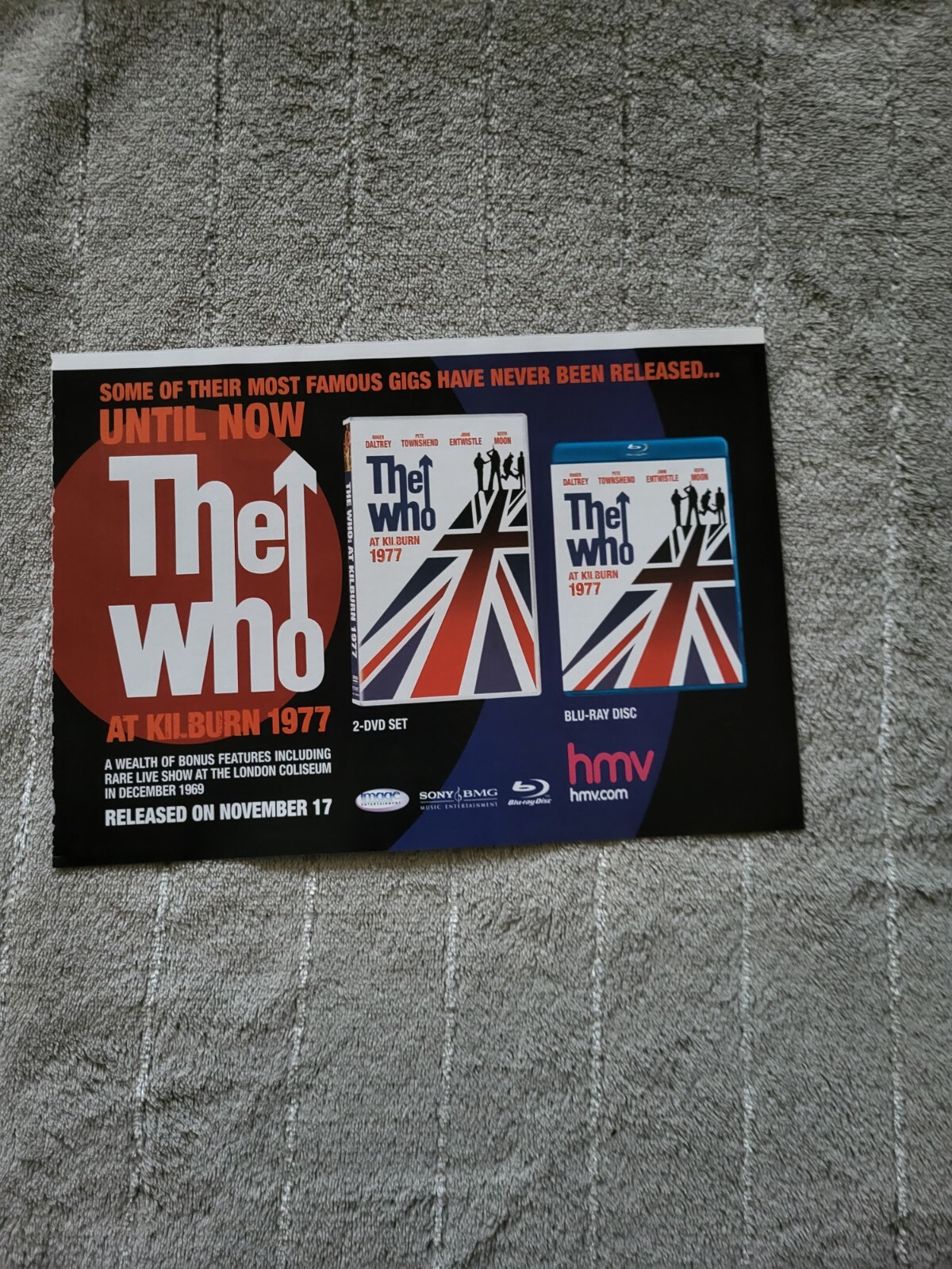 TPGM35 ADVERT 5X8 THE WHO : 'AT KILBURN 1977' BLU-RAY & DVD | eBay