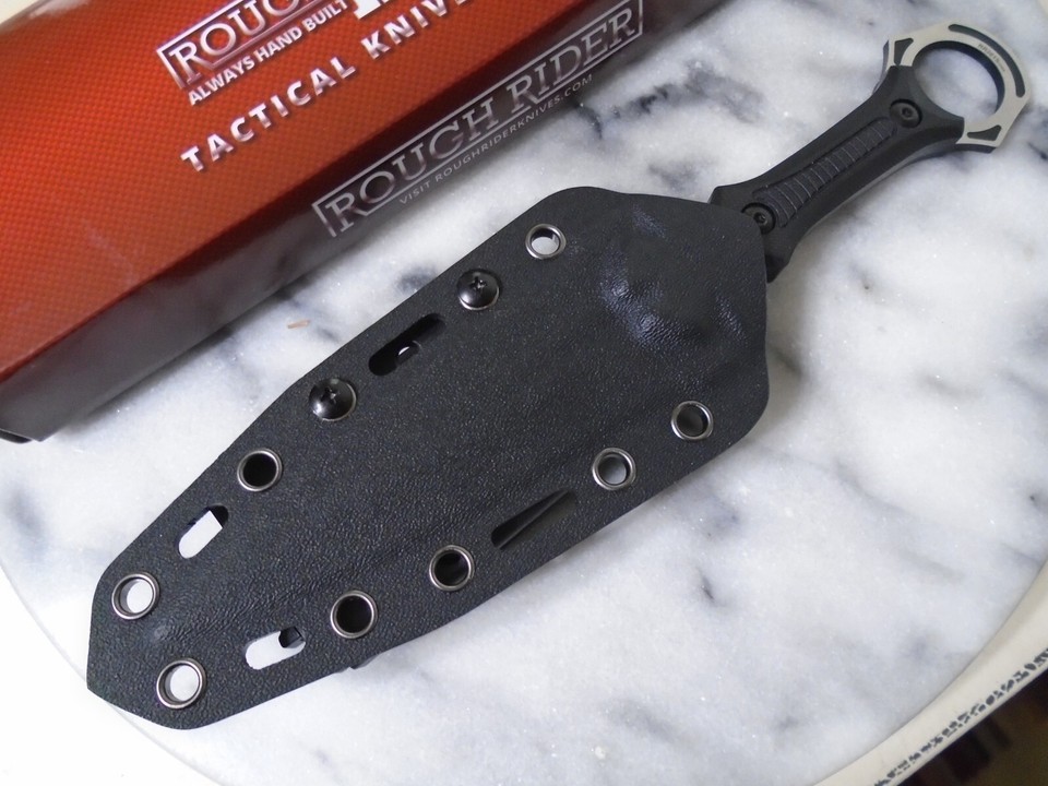 Rough Rider Ring Dagger Dual Edge Fixed Blade Knife Full Tang G10 Kydex ...