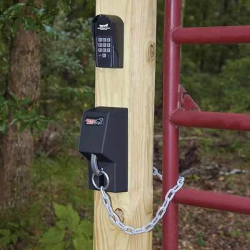 NEW Mighty Mule Automatic Cable / Chain Gate Lock W/ 2x Remotes & Key ...