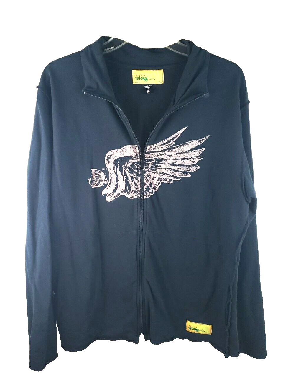 dekalb corn seed farm Wing logo jacket mens Large zip cotton black ...