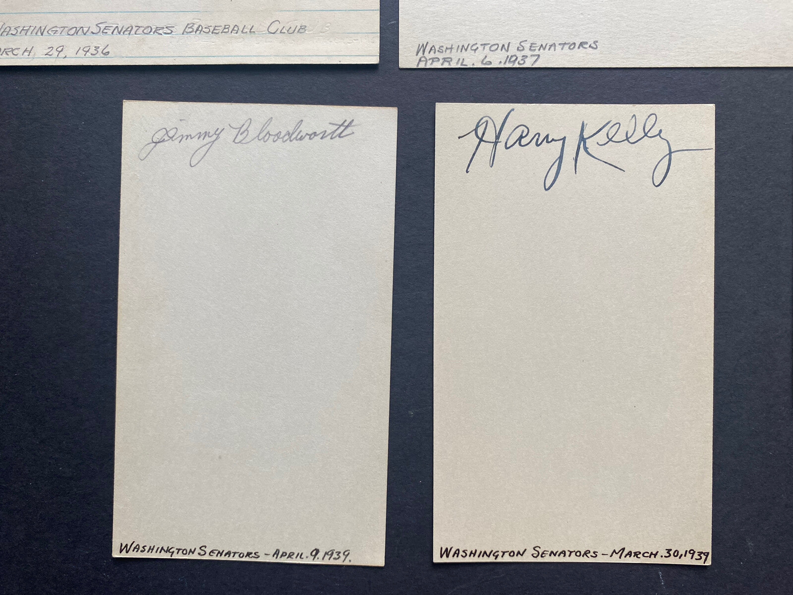 1930's Washington Senators Lot of 9 VINTAGE SIGNED IC's Mel Almada ...