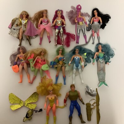 Vintage She-Ra Action Figures Lot Perfuma Entrapta Catra Glimmer Bow ...