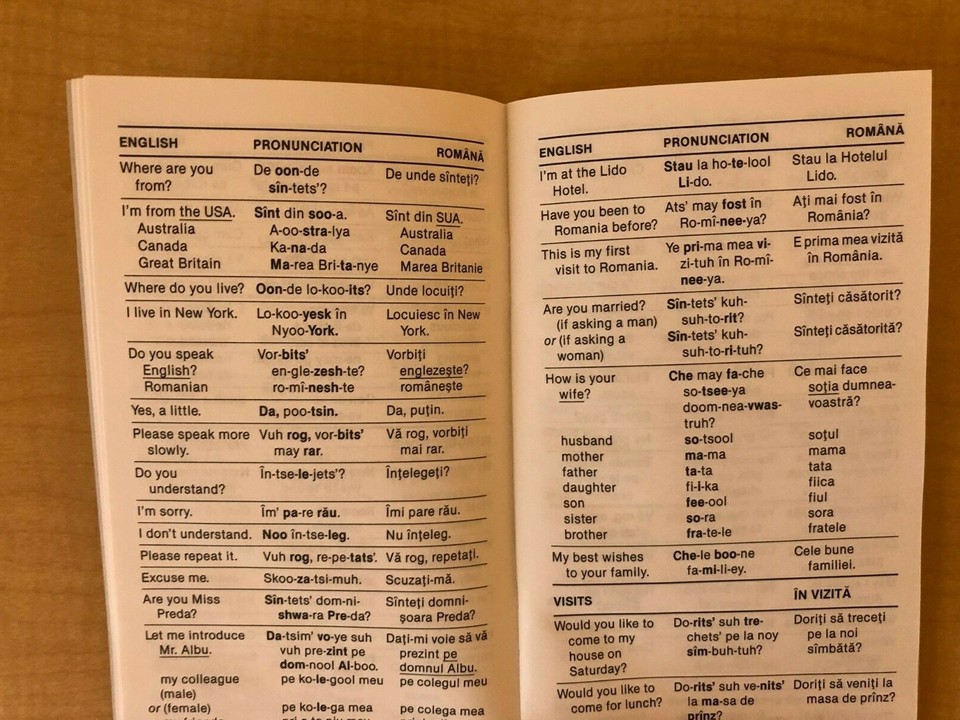 Romanian Phrase Book / Dictionary - Pocket Size - by Language/30 | eBay