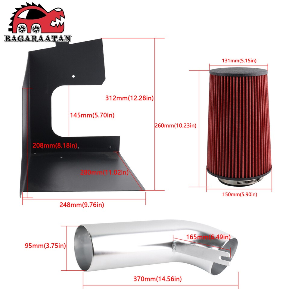Aluminum Cold Air Intake + Heat Shield Kit For 96-00 Chevy/Gmc C/K ...