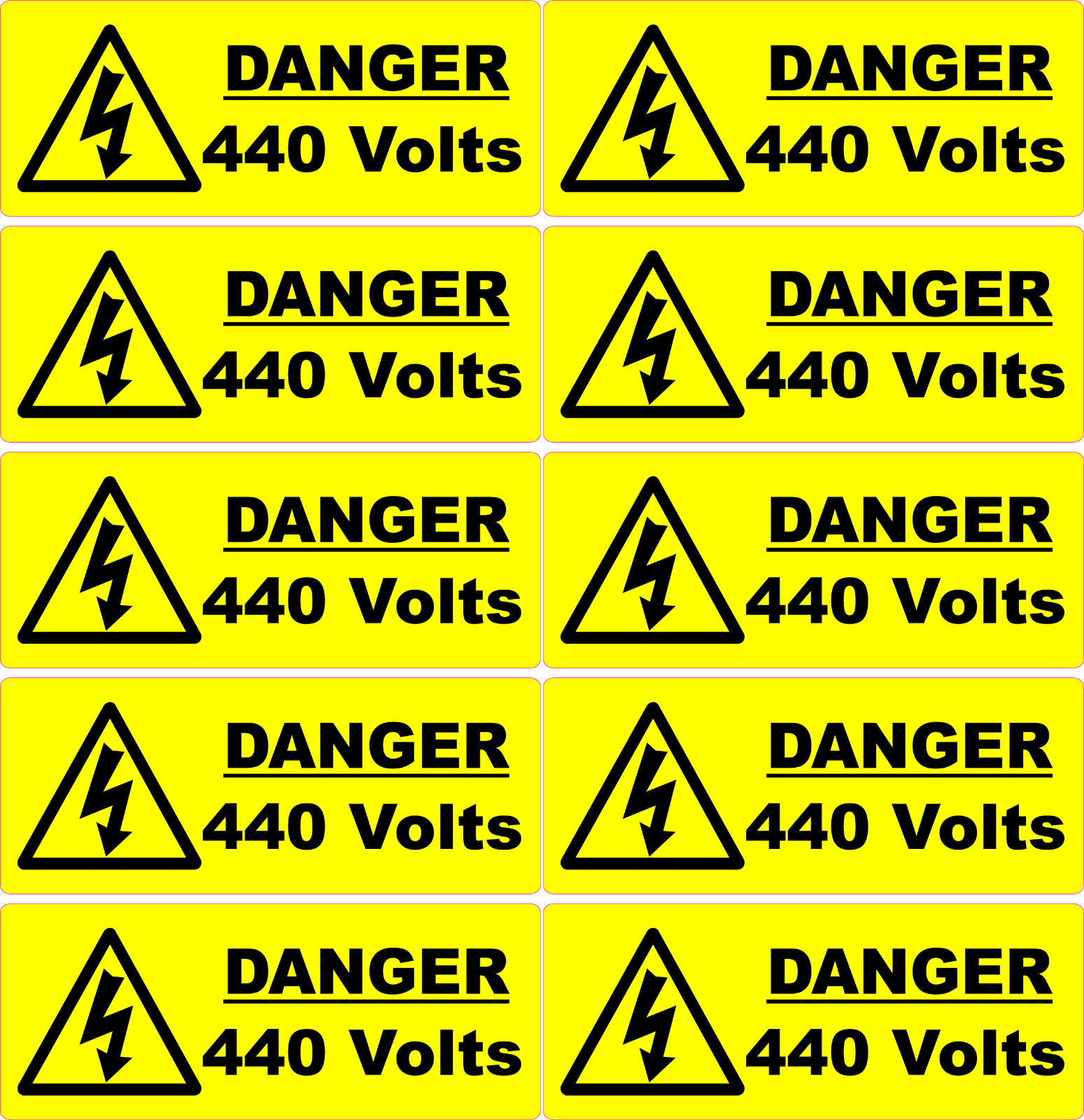 Electrical Warning Labels 230v 240v 400v 415v 440v Electric Shock, High ...