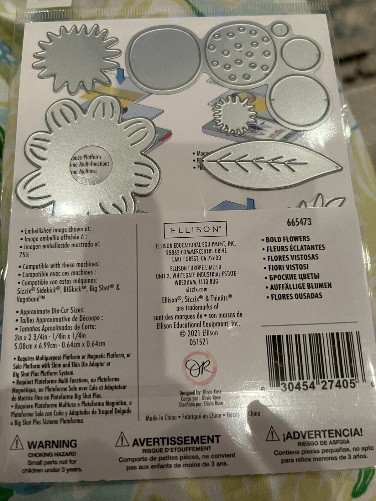 Sizzix Thinlits Die Set Bold Flowers Olivia Rose Ellison 665473 | eBay