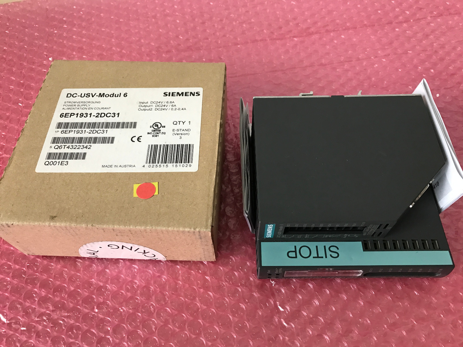 Siemens 6EP1931-2DC31 SITOP DC-USV-MODUL 24 V/6 A unbenutzt OVP | eBay