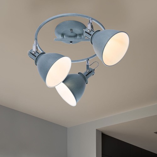 Industrie Style Couvrir Lampe Gris Sommeil Chambre Rétro Rondell Spot ...