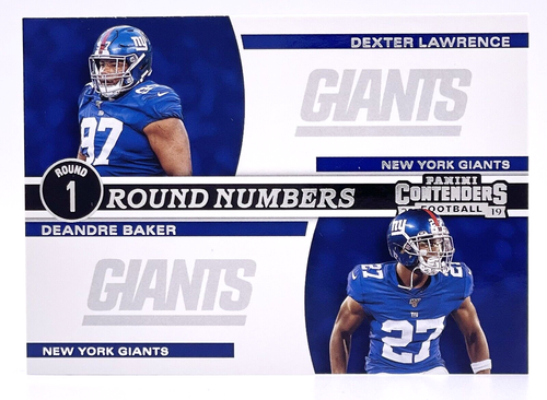 2019 Panini Contenders Round Numbers Dexter Lawrence Deandre Baker RC ...