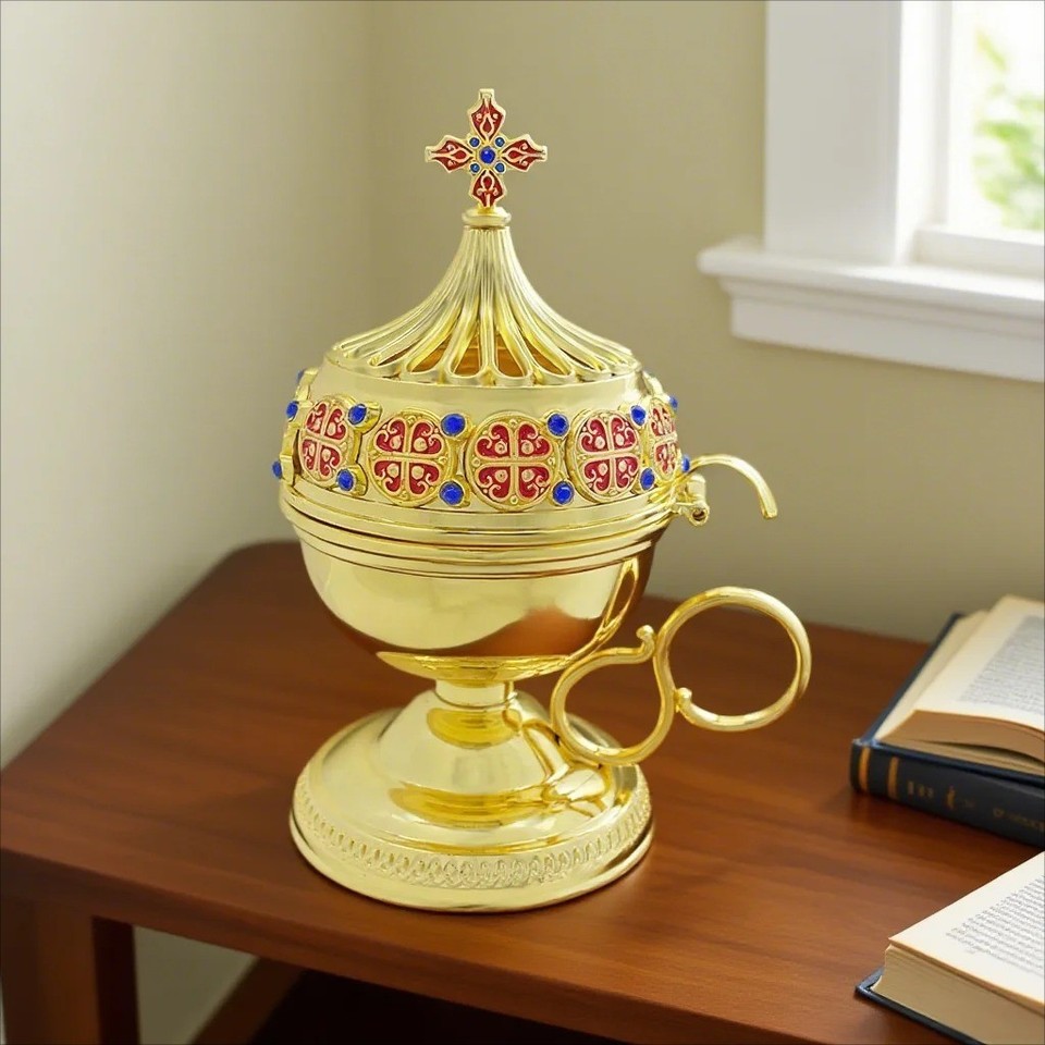 Orthodox Church Censer Metal Cross Incense Burner Catholic Church Gifts ...