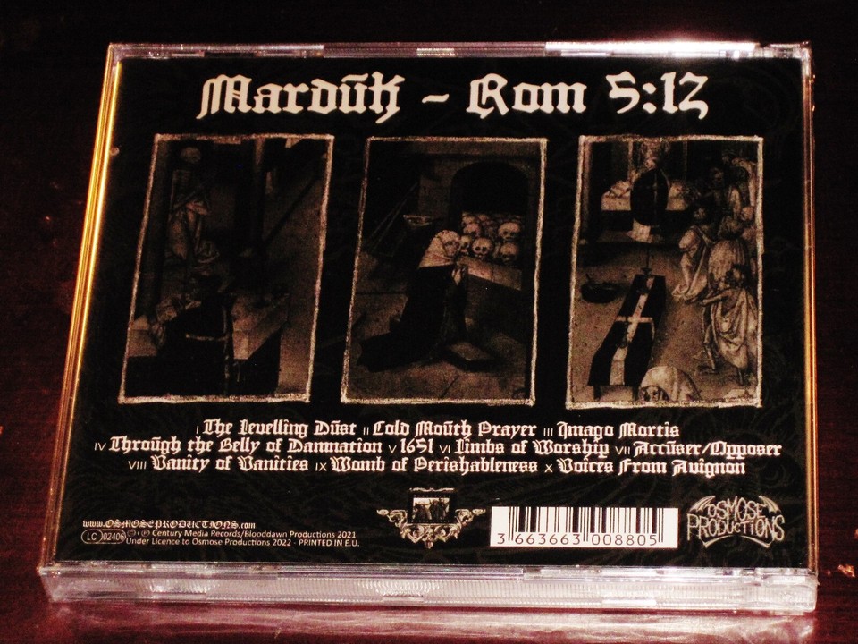 Marduk: Rom 5:12 CD 2022 Reissue Osmose Prods. France BLOOD074 ...