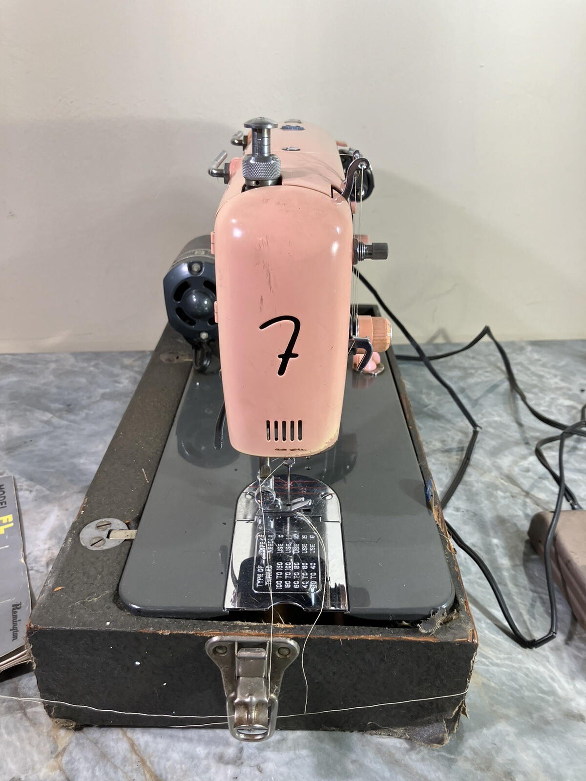 Vintage Pink Remington FL Sewing Machine with case Self Lubricating AS ...