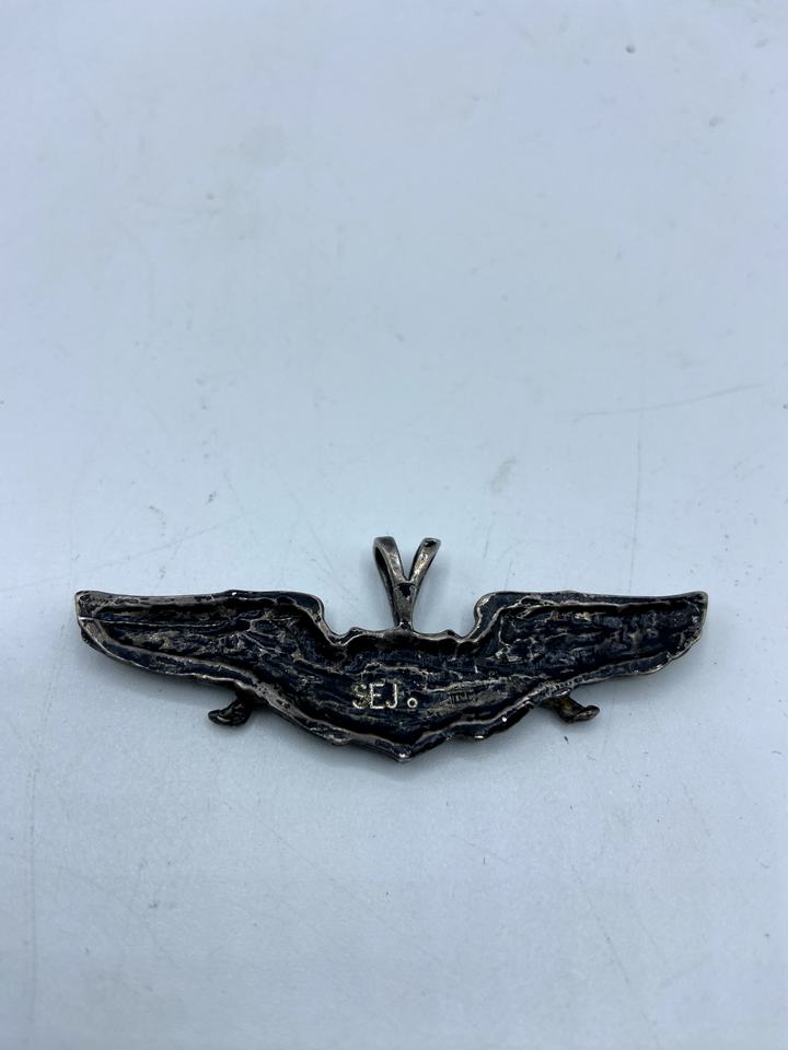 WW II Sterling Silver US Military Pilot Gunner Bomber Wings Pin 3" | eBay