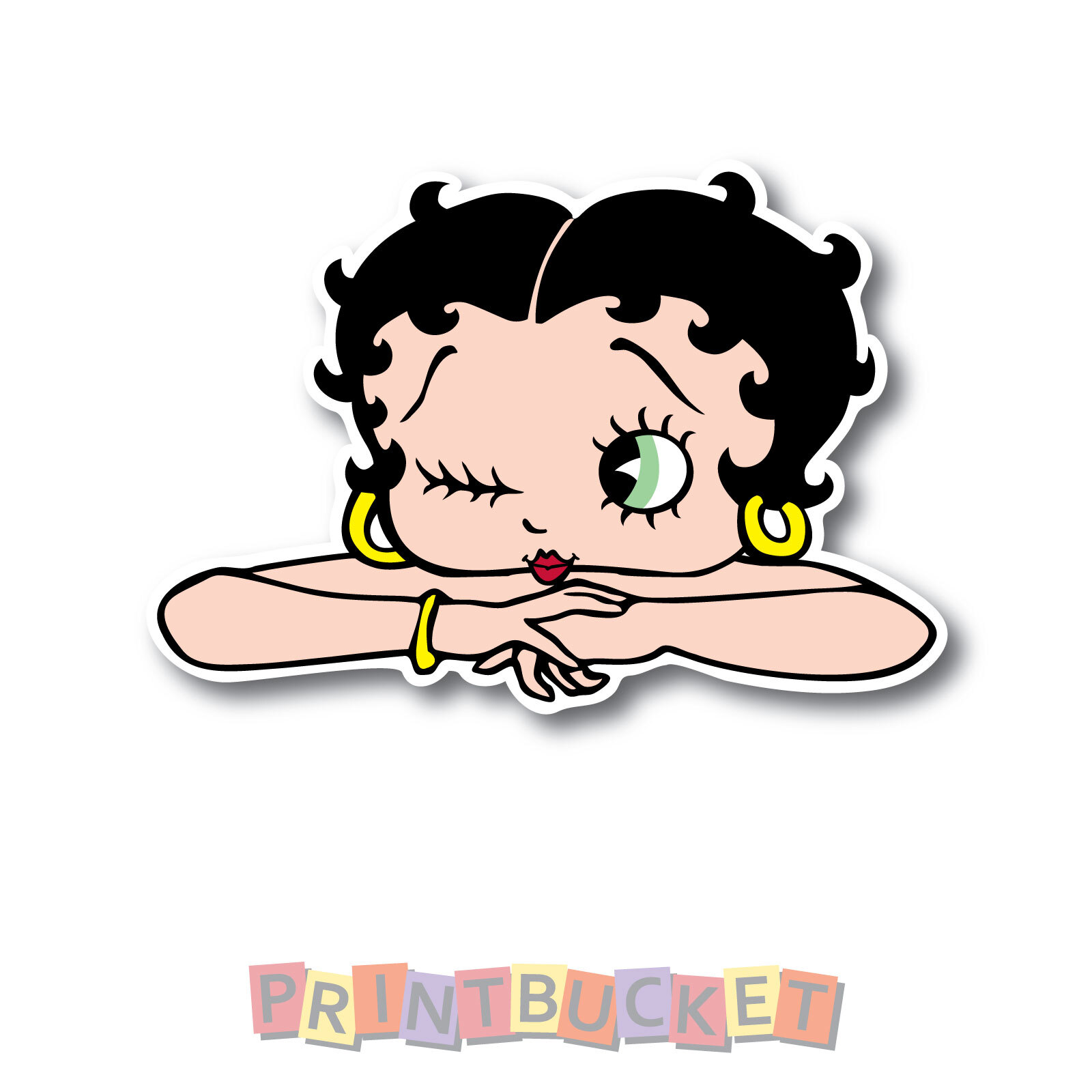 Betty Boop winking sticker 130mm quality water & fade proof vinyl ...