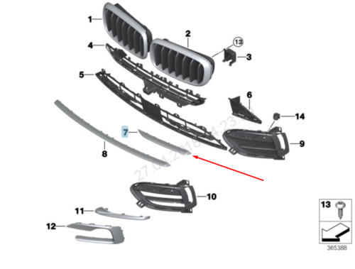 Genuine BMW X6 F16 X6 28iX 30dX 35i 35iX 40dX Finisher Rod Right ...