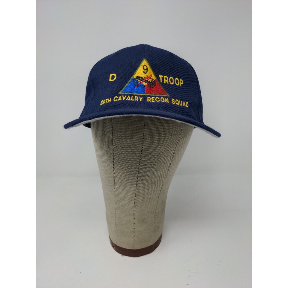 89th Cavalry Recon Squad D Troop Fitted Hat Size 7 1/4 Blue Embroidered ...