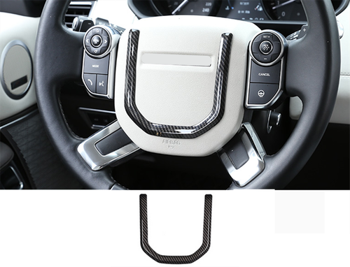 ABS Carbon Fiber Steering Wheel Decor Cover Trim For Range Rover Velar ...