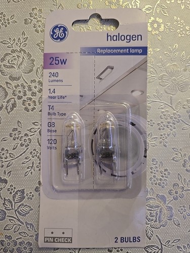25-Watt T4 Quartz Halogen Light Bulbs, 2-Pk T4 Bulb Type G8 Base 120 ...