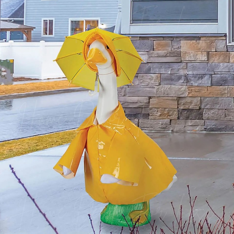 Yellow Raincoat Rainy Days Umbrella Goose Outfit Costume for Large 23"H ...