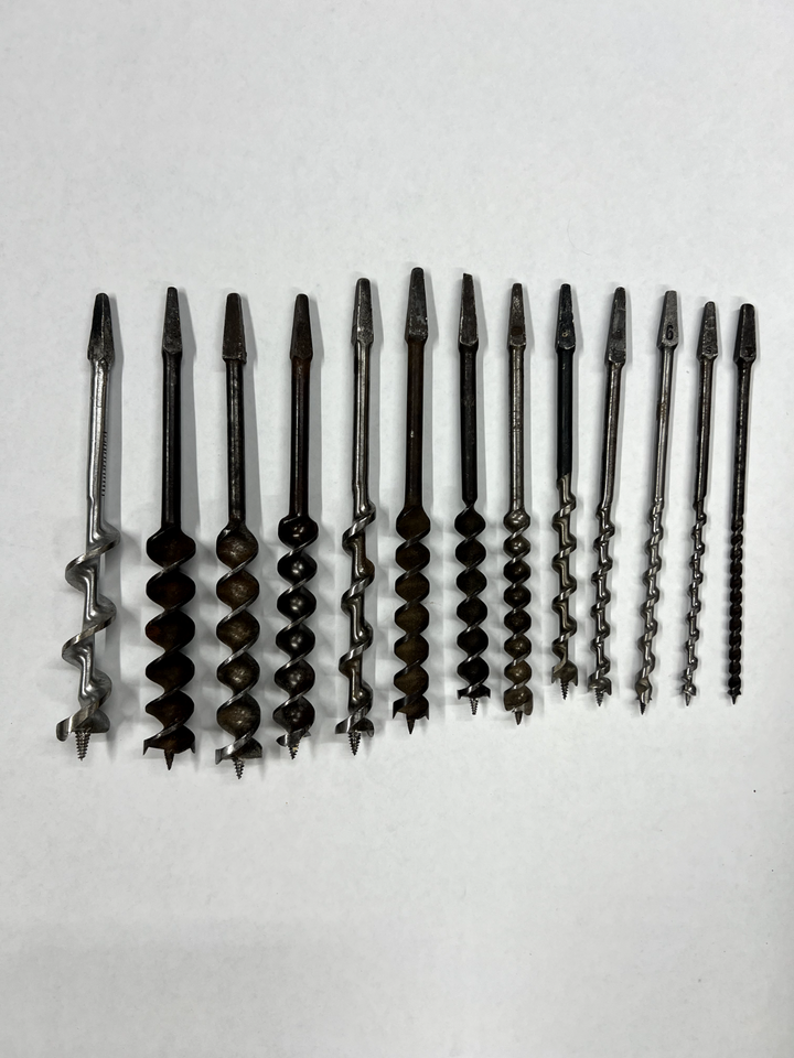 Vintage Dunlap 10" Bit Brace Ratcheting Drill Hand Drill Auger w/ ALL ...