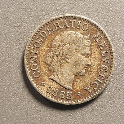 1885 Switzerland 5 Rappen Coin - Copper-Nickel - Libertas | eBay