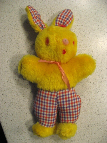 Vintage 1960's Carnival Game Prize Rabbit Stuffed Animal about 10"T Red ...