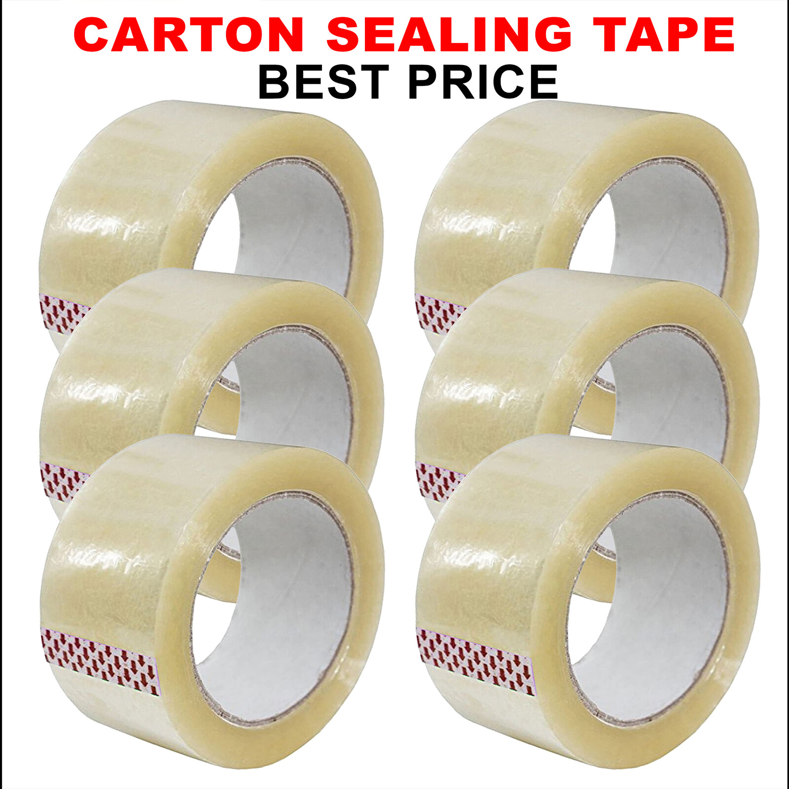 CLEAR PACKING TAPE PARCEL STRONG 48MM X 66M BOX SEALING SELLOTAPE ...