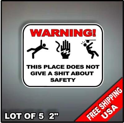 SAFETY WORKPLACE Funny Offensive Decal Sticker 2 Inch LOT OF 5 DECALS ...