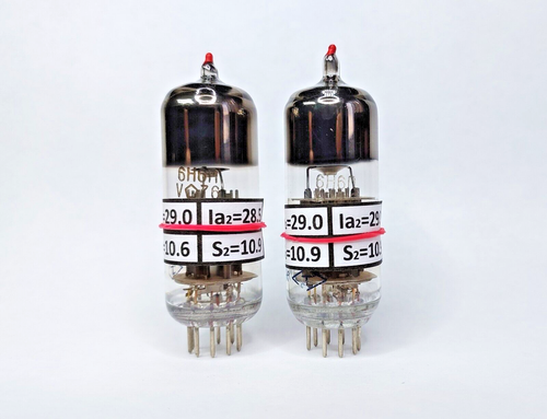 6N6P / 6N6 / 6Н6П PAIRE ASSORTIE À POINTE ROUGE (2pcs) TUBES DE GRILLE ...
