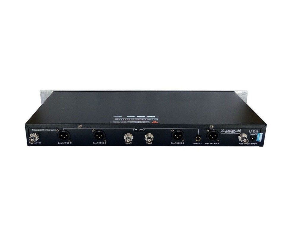 UHF 4 Ch Wireless Body Microphone for Stage Theater Performance True ...