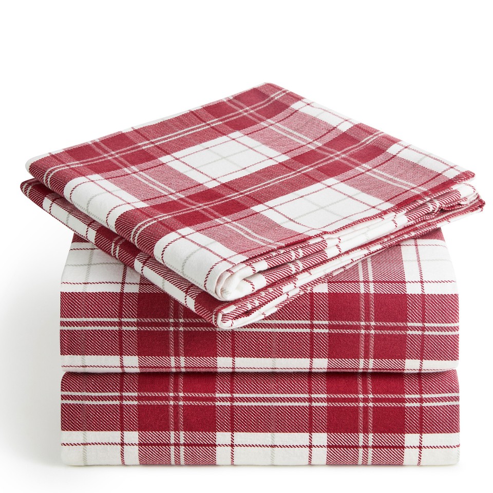Mellanni Heavy Flannel Sheet Set 180GSM, Deep Pocket 100% Cotton Sheets ...