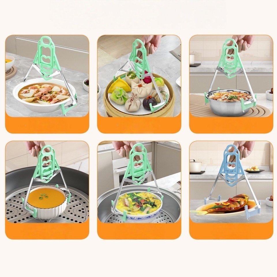 Kitchen Folding Hot Plate Gripper Tongs for Safe Handling of Hot Bowls ...